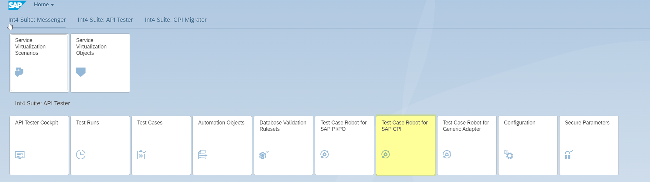Int4 Suite: Automatic test case creation using SAP CPI Robot