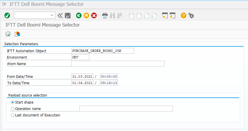 Int4 IFTT Boomi Message Selector